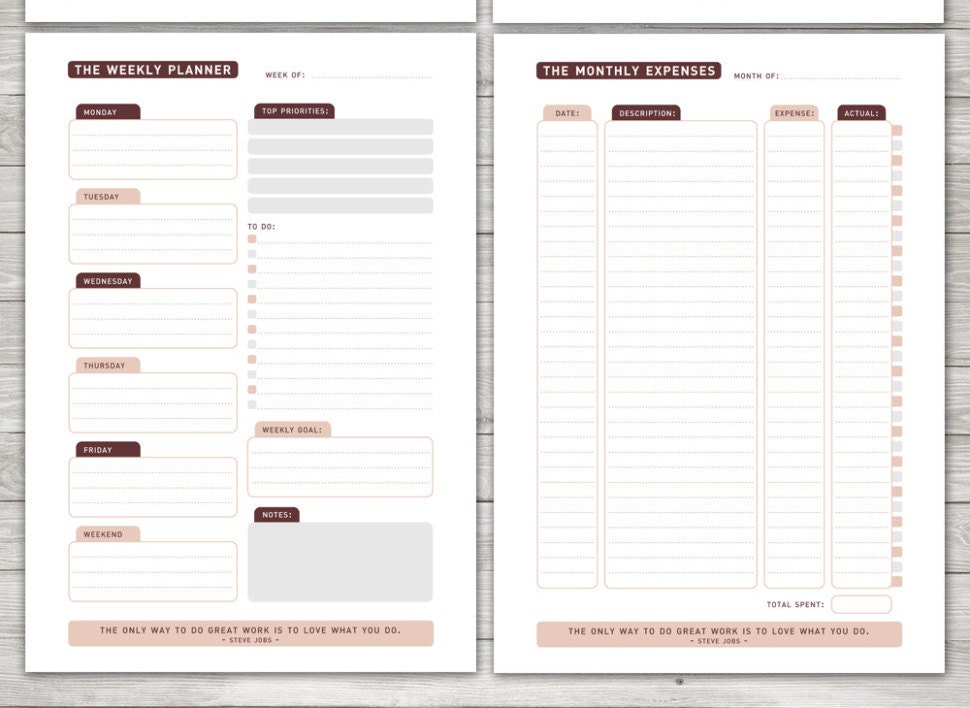 Printable Planner Pack, Productivity Planner, Daily Planner, Weekly ...