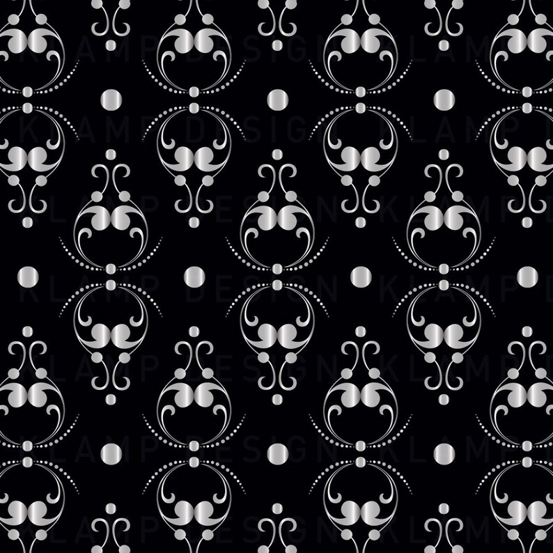 Black and Silver Digital Paper, Elegant Digital Paper Pack, Instant ...