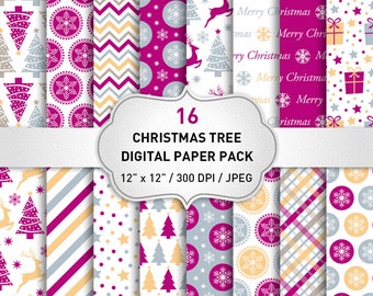 Christmas Digital Paper Commercial Use Christmas Printable | Etsy
