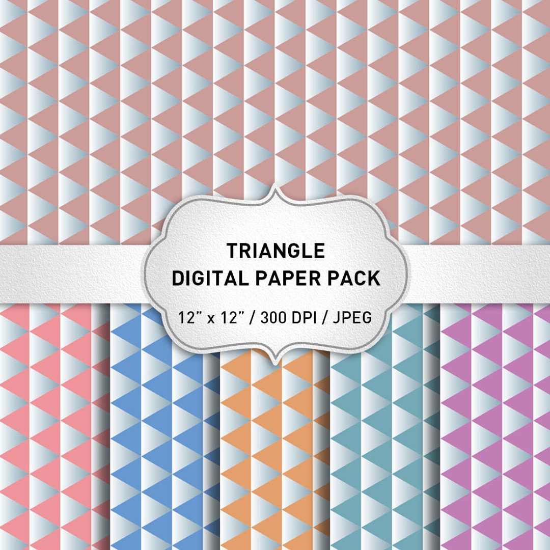 Triangle Digital Paper, Geometric Digital Paper, Scrapbook Paper ...