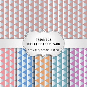 Triangle Digital Paper, Geometric Digital Paper, Scrapbook Paper ...