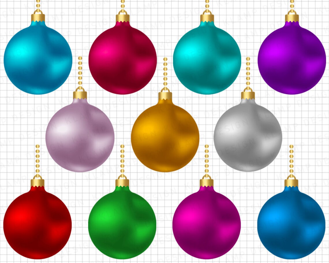 Christmas Balls Clipart, Christmas Clipart Commercial Use, Holiday ...