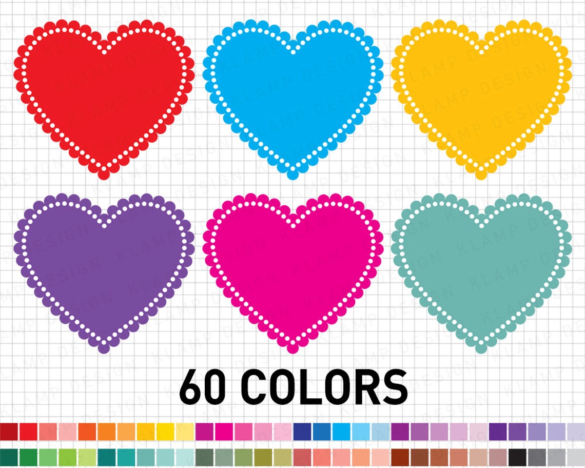 Heart Clipart: "digital Heart Clipart" Rainbow Heart Clipart, Heart ...