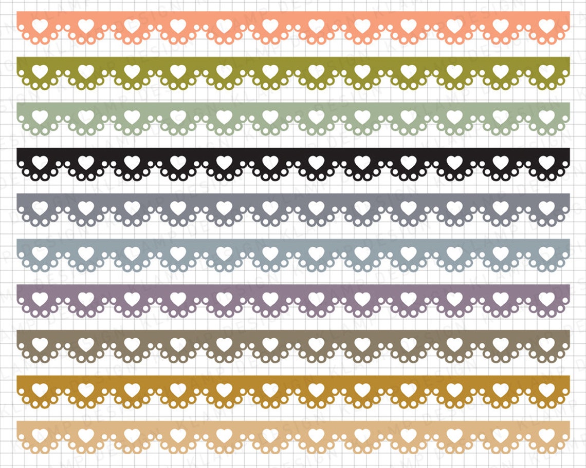 Border Clipart: "scallop Border Clipart" Color Border Clipart, Digital ...