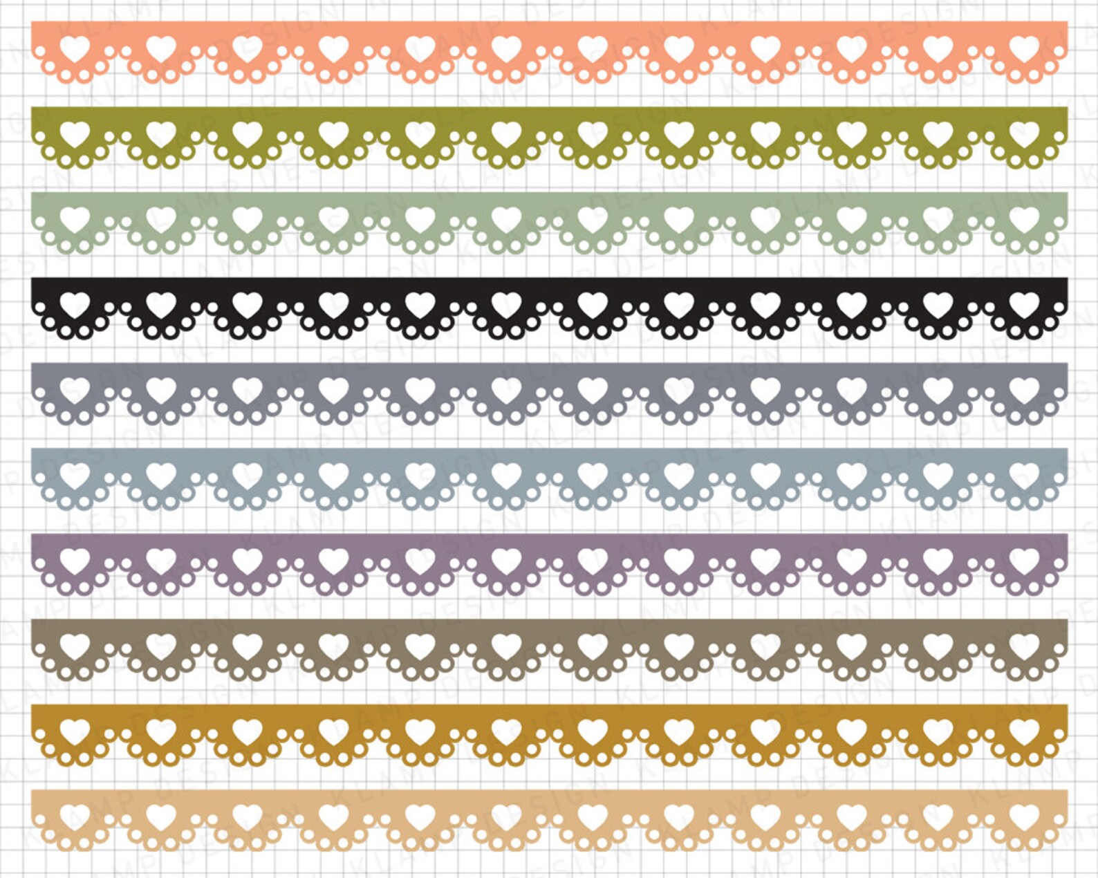 Border Clipart: "scallop Border Clipart" Color Border Clipart, Digital ...