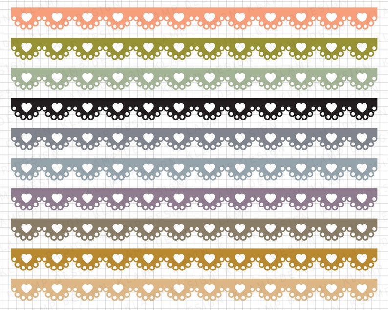Border Clipart: "scallop Border Clipart" Color Border Clipart, Digital ...