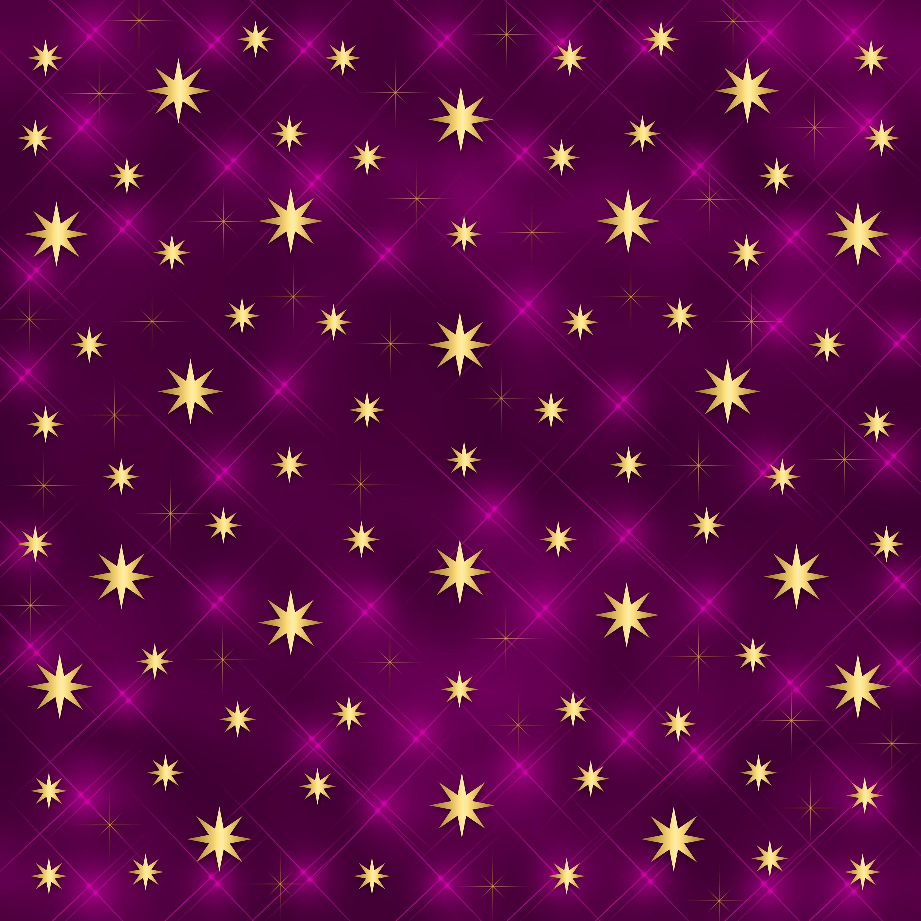 Christmas Digital Paper "gold Stars" Digital Paper With Glowing Stars ...
