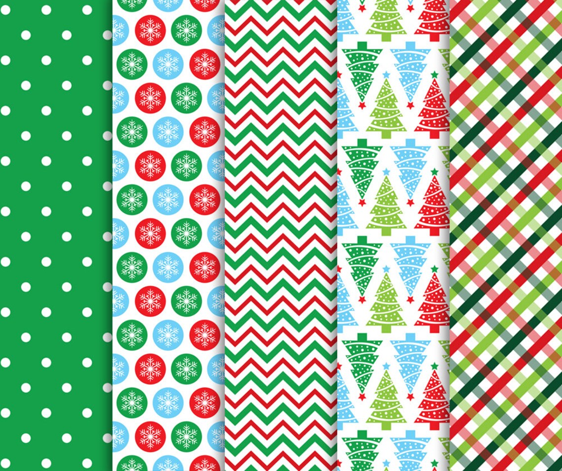 Christmas Digital Paper Commercial Use, Classic Christmas Papers ...