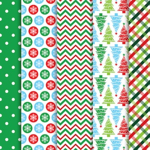 Christmas Digital Paper Commercial Use, Classic Christmas Papers ...