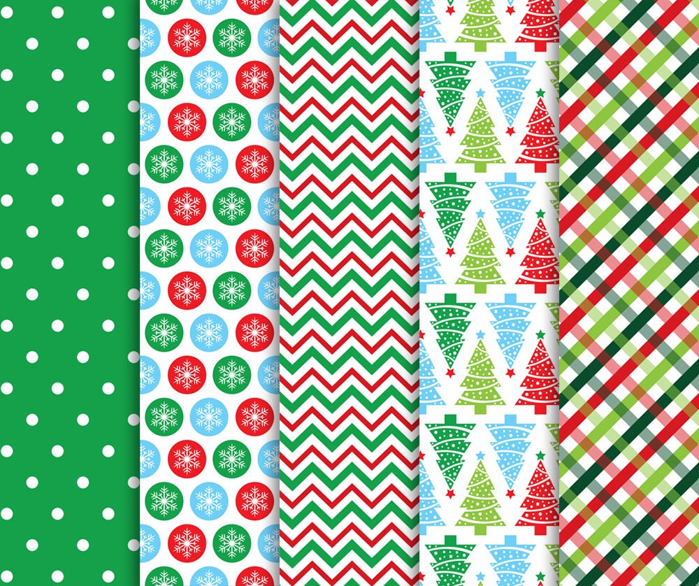 Christmas Digital Paper Commercial Use, Classic Christmas Papers ...