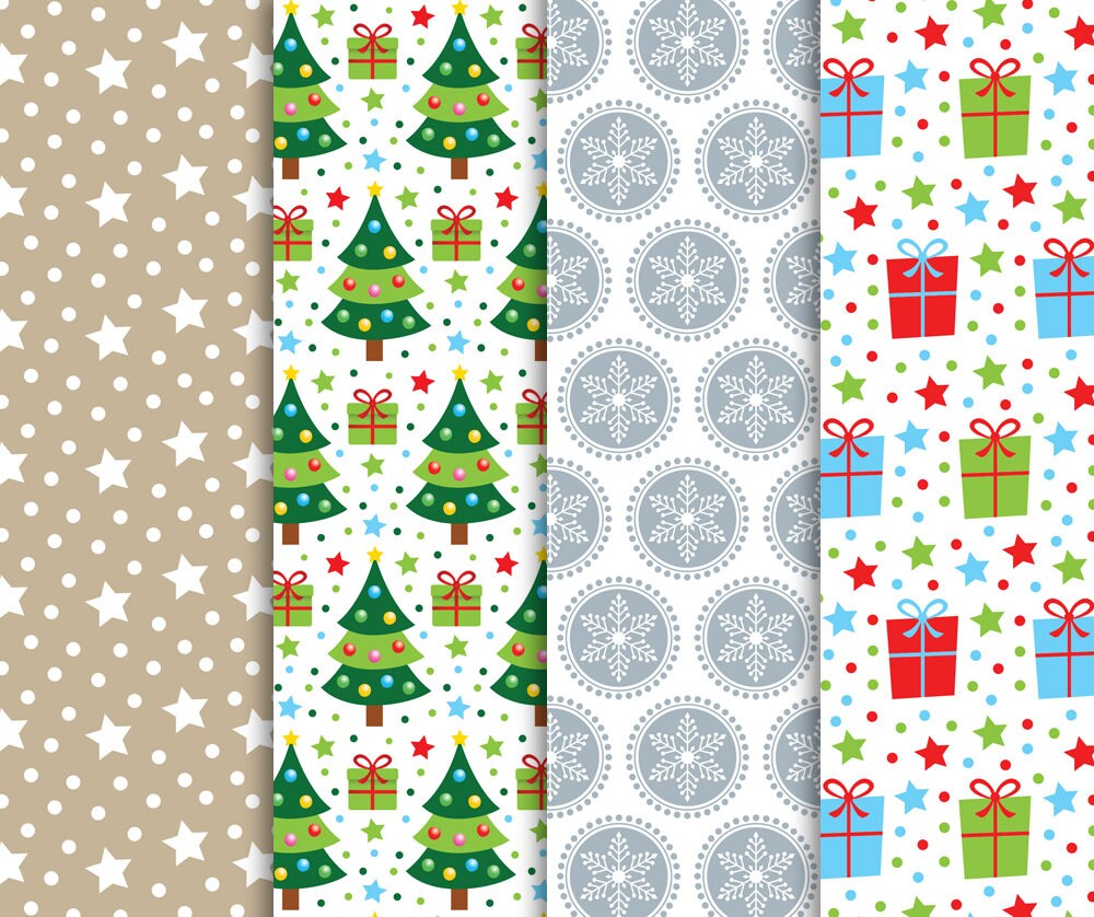 Christmas Digital Paper: "christmas Paper" With Snowflakes Snowman ...