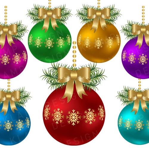 Christmas Balls Clip Art Commercial Use Digital Christmas - Etsy