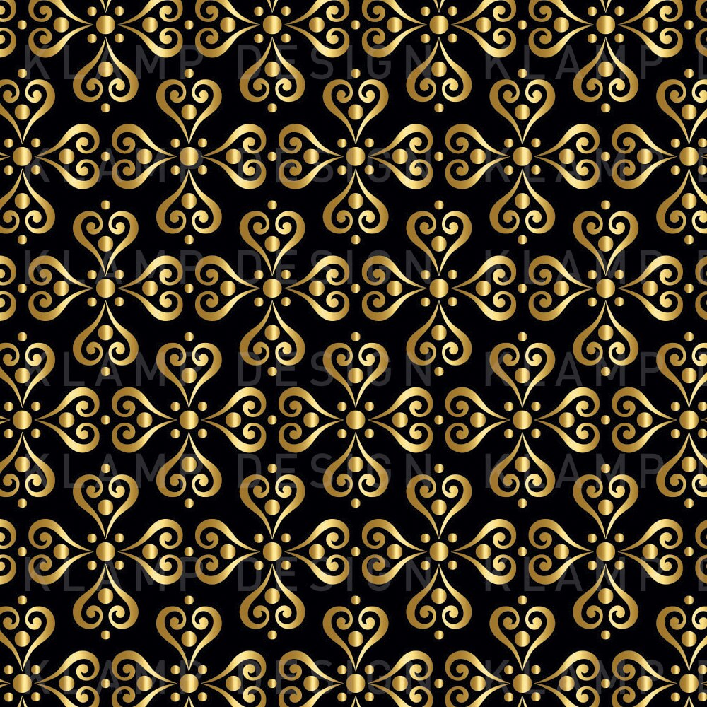 Gold and Black Digital Paper, Elegant Digital Paper, Instant Download ...