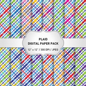 Plaid Digital Paper: "plaid Patterns" for Scrapbooking, Tartan Digital ...