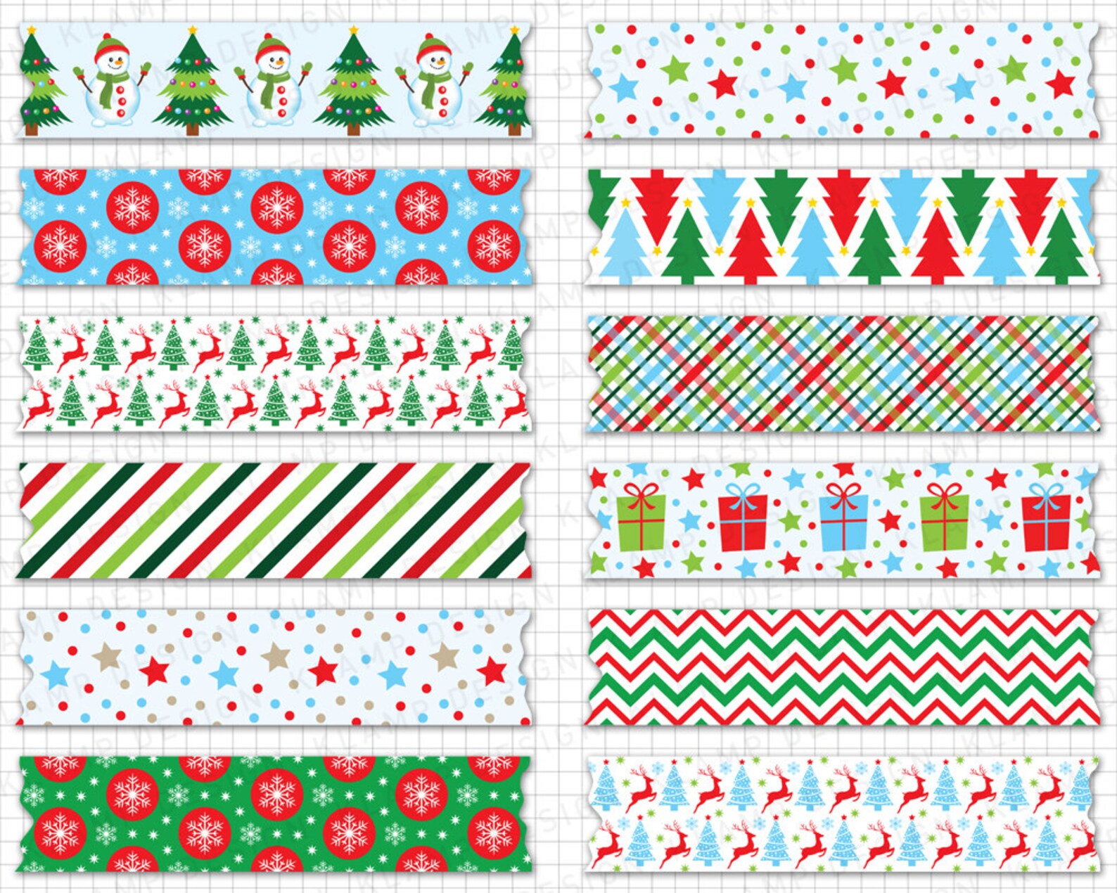 Digital Washi Tape: "digital Christmas Washi Tape" Christmas Clipart ...