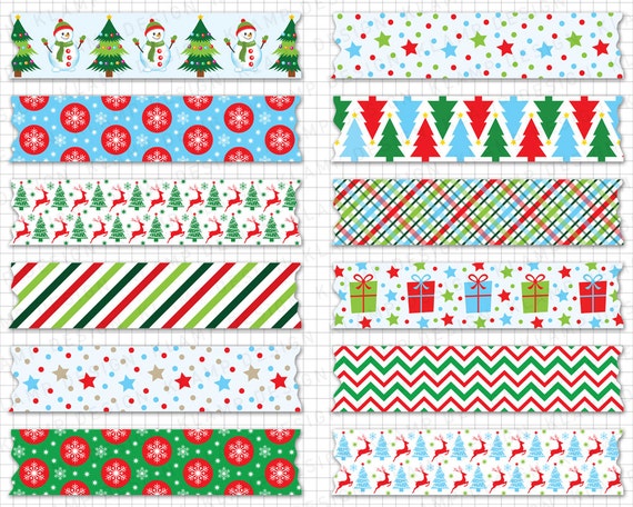 Digital Washi Tape: digital Christmas Washi Tape | Etsy