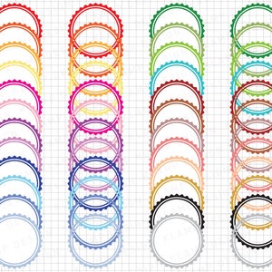 Frames Clipart, Scalloped Frames, Round Labels, Scalloped Labels, Tags ...