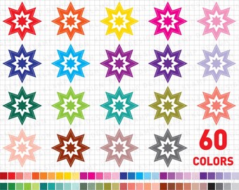 100 Colors Clip Art: Puffy Star 2 Star Clip Art Star - Etsy