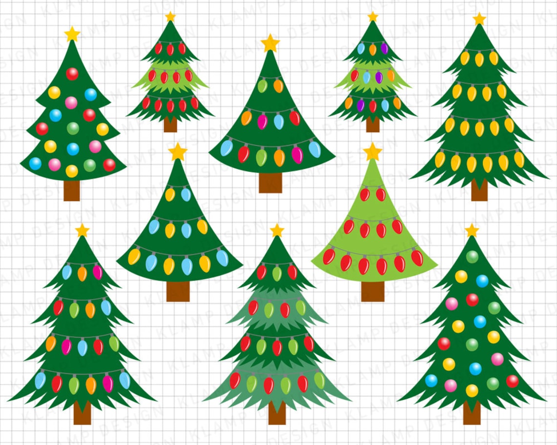 Christmas Clipart: "christmas Tree Clipart" Christmas Digital Clipart ...