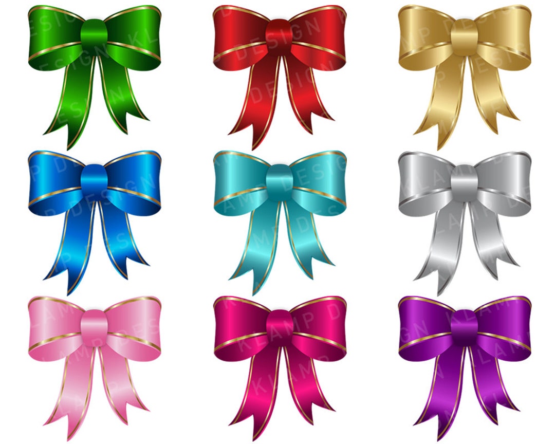 Digital Bows Clipart, Ribbon Clipart, Clip Art Bows, Scrapbook, Digital ...