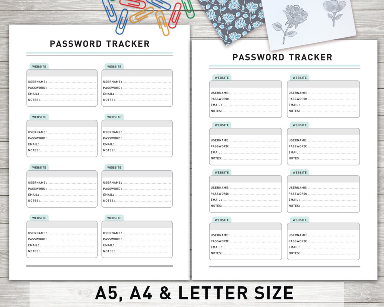 Password Tracker, Password Planner, Password Keeper, Organizing ...