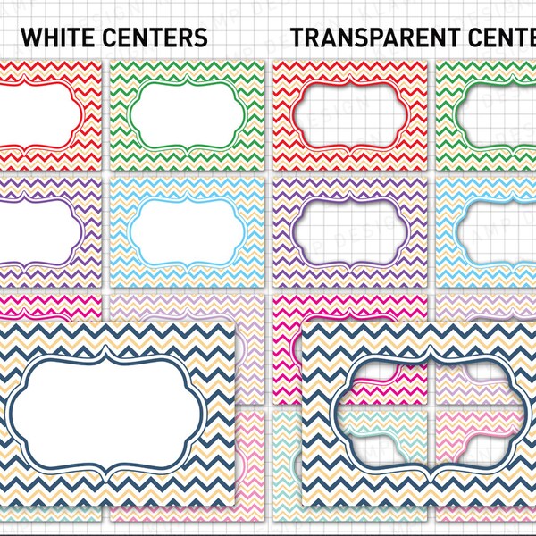 Chevron Labels - Etsy