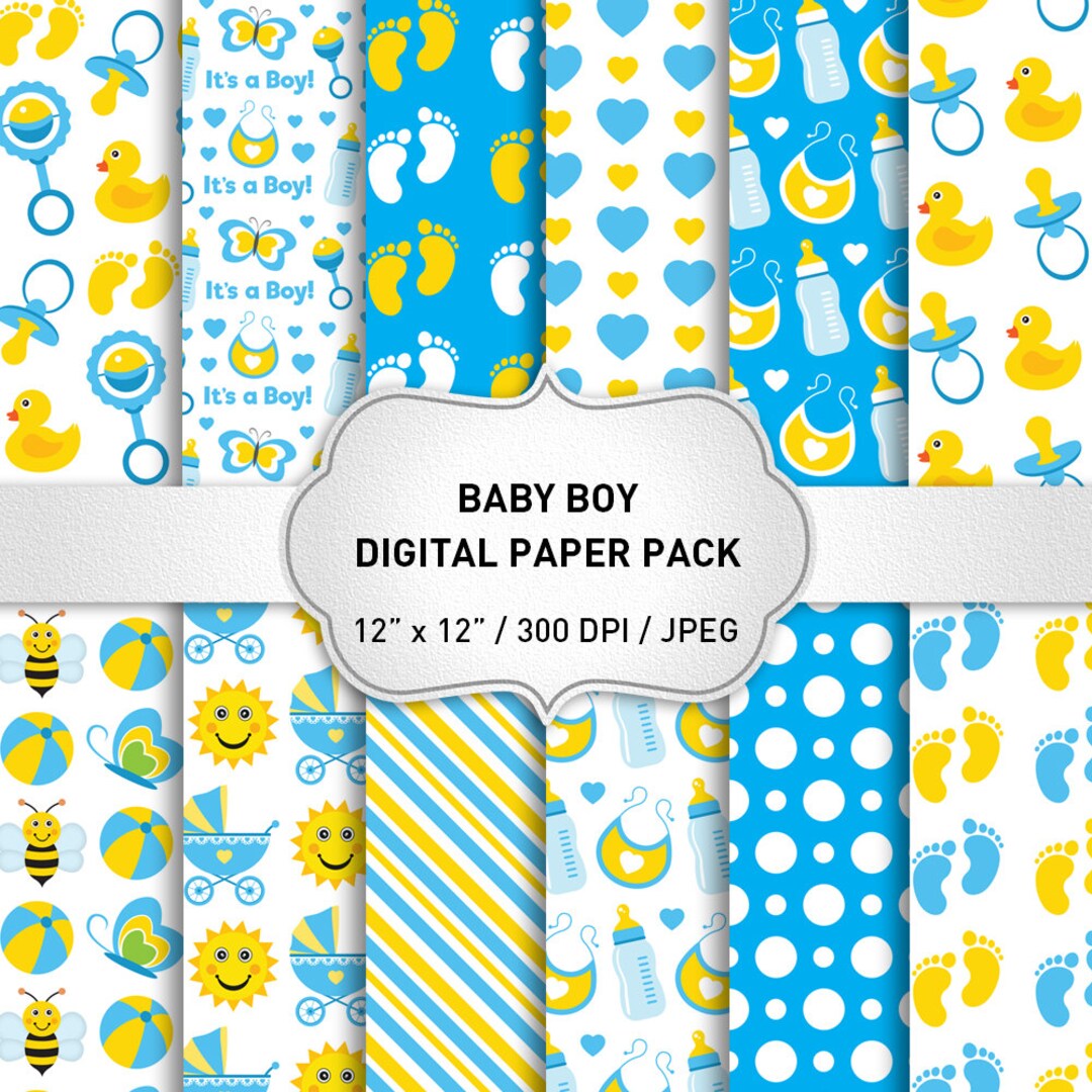 Baby Digital Paper: "baby Boy Digital Paper" Blue Baby Digital Paper ...