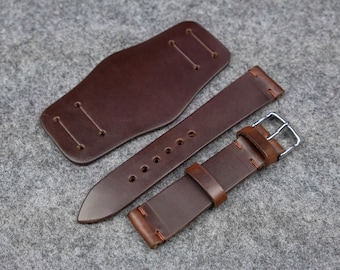 Horween Chromexcel Black Unlined Leather Bund Watch Strap - Etsy