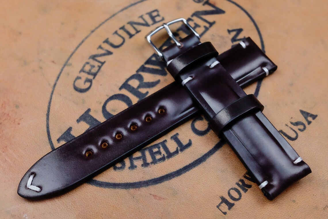 Horween Shell Cordovan Colour 8 Burgundy Half Padded Leather - Etsy