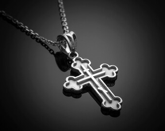 Orthodox cross necklace | Etsy