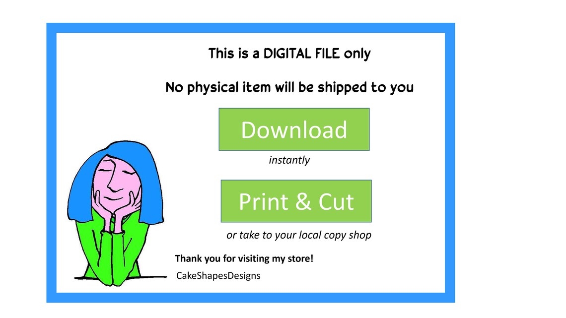 Printable Bunny Cut-up Cake Pattern to Create a Shaped Cake / Cut up ...