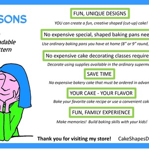 Printable Bunny Cut-up Cake Pattern to Create a Shaped Cake / Cut up ...