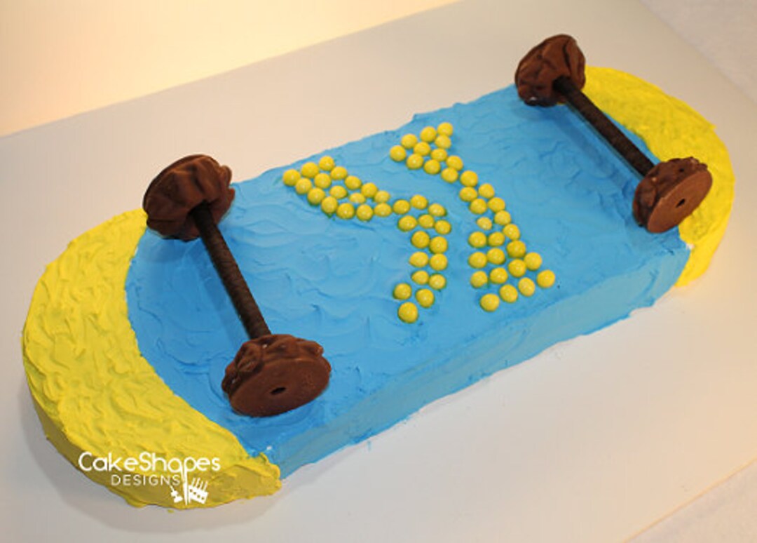 Printable Skateboard Cut-up Cake Pattern to Create a Skateboard Shaped ...