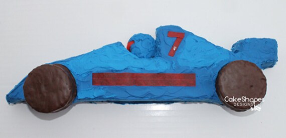 Printable Race Car Cut-Up Cake Pattern to create a shaped cake | Etsy