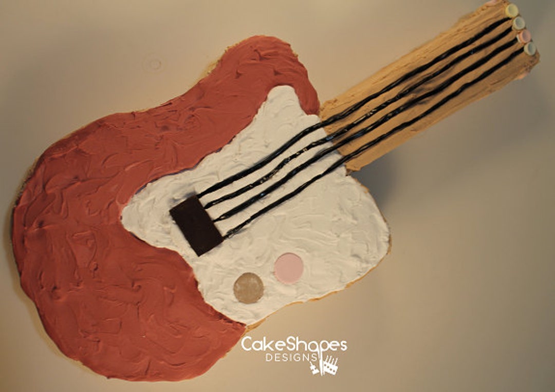 Printable Guitar Cut-up Cake Pattern - to Create a Guitar Shaped Cake ...