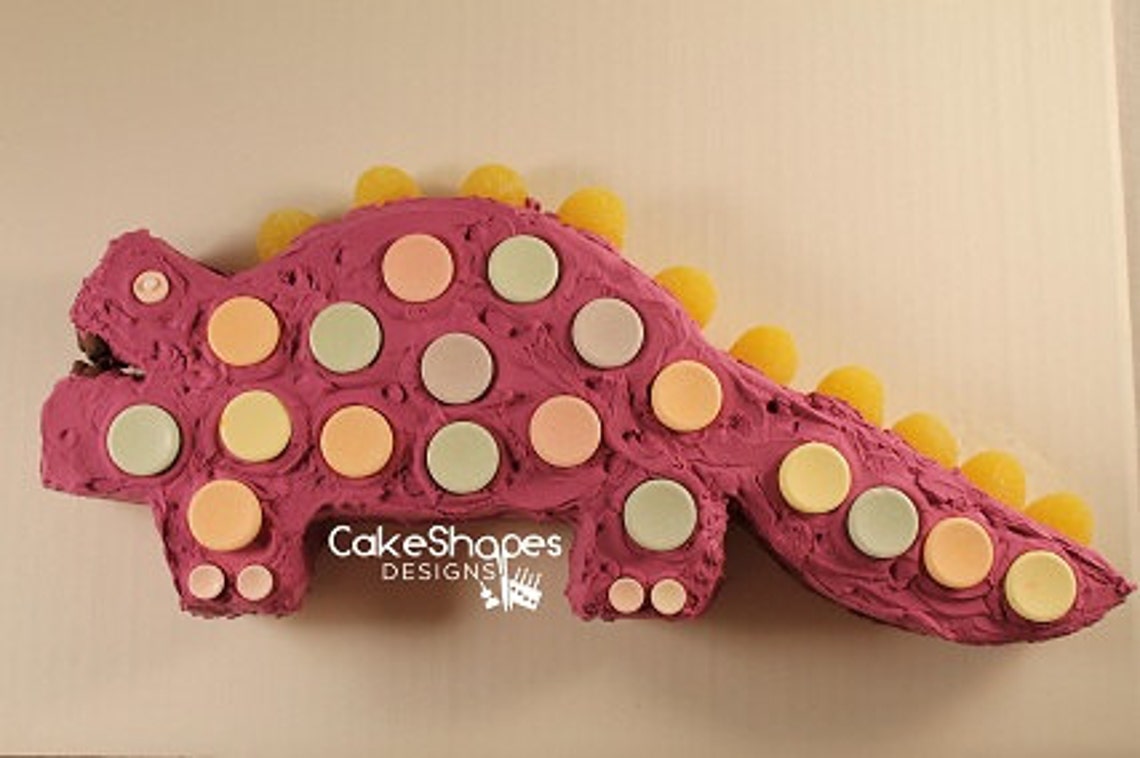 Printable Dinosaur Cut-up Cake Pattern to Create a Dinosaur Shaped Cake ...