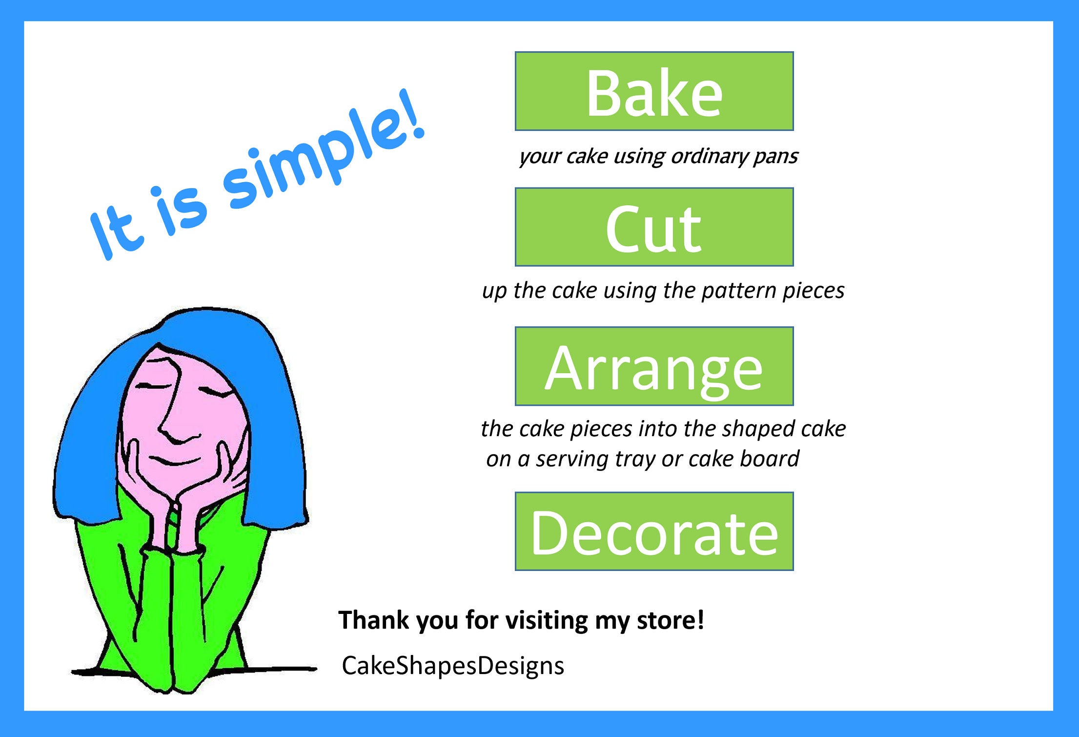 Printable Bunny Cut-up Cake Pattern to Create a Shaped Cake / Cut up ...