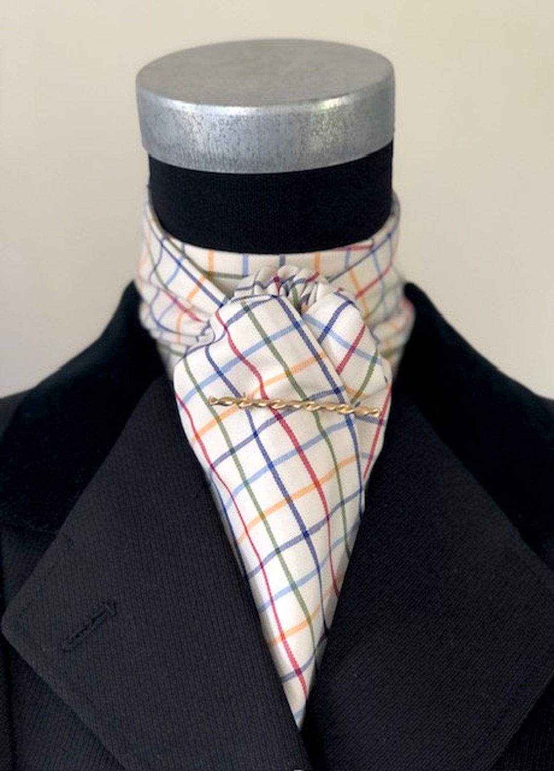 Self Tie Tattersalls Colours Riding Stock Dressage Hunting Eventing - Etsy