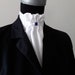 Ready Tied White Faux Silk/aqua & Pearl Riding Stock Tie/dressage ...