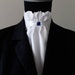 Ready Tied White Faux Silk/aqua & Pearl Riding Stock Tie/dressage ...
