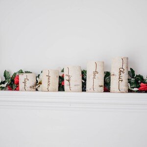 Christmas Advent Wreath, Set of Five Birch Candles With Colored Candles ...