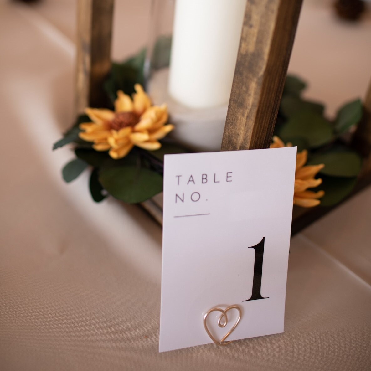 Heart Table Number Holders, Set of 5, Handmade Place Card Holders, Wire ...