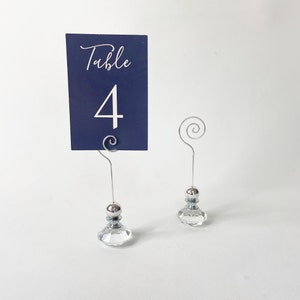 Crystal Table Number Holders, Set of 5, Elegant Handmade Card Holders ...