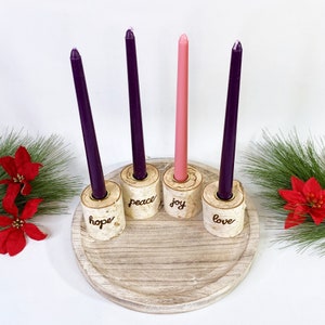 Christmas Advent Wreath, Birch 4 Pc Advent Wreath Set, Advent Holiday ...