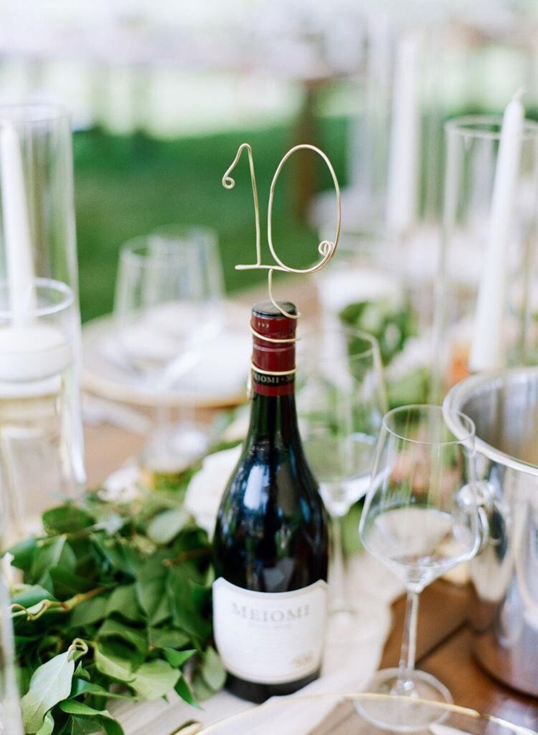 Wire Wine Bottle Table Numbers, Set of 5, Handmade Wedding and Party ...