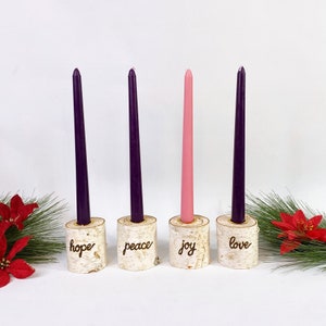 Christmas Advent Wreath, Birch 4 Piece Advent Wreath Set, Colored ...