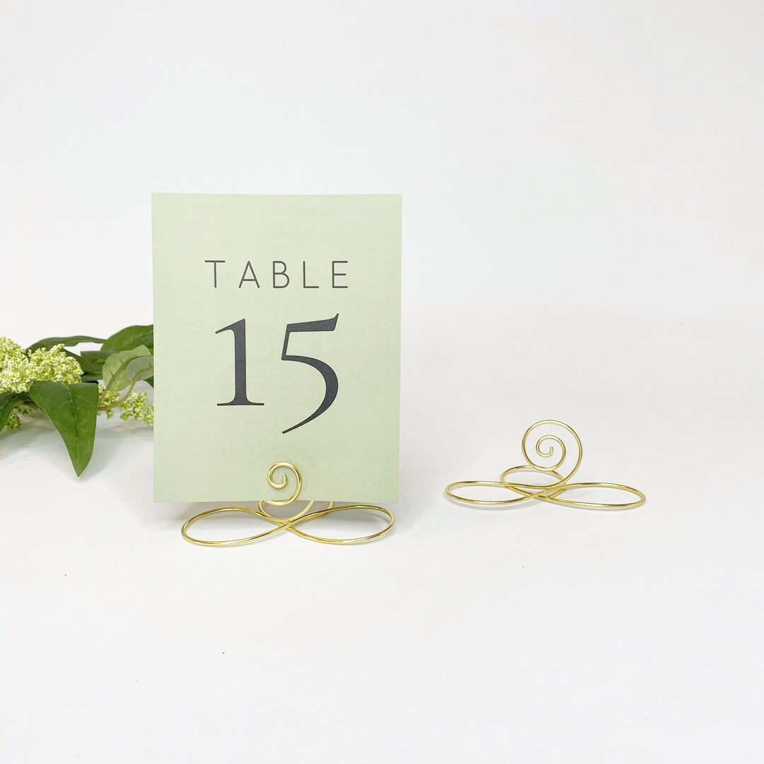 Gold Table Number Holders, Set of 5, Handmade Name Card Holder, Place ...
