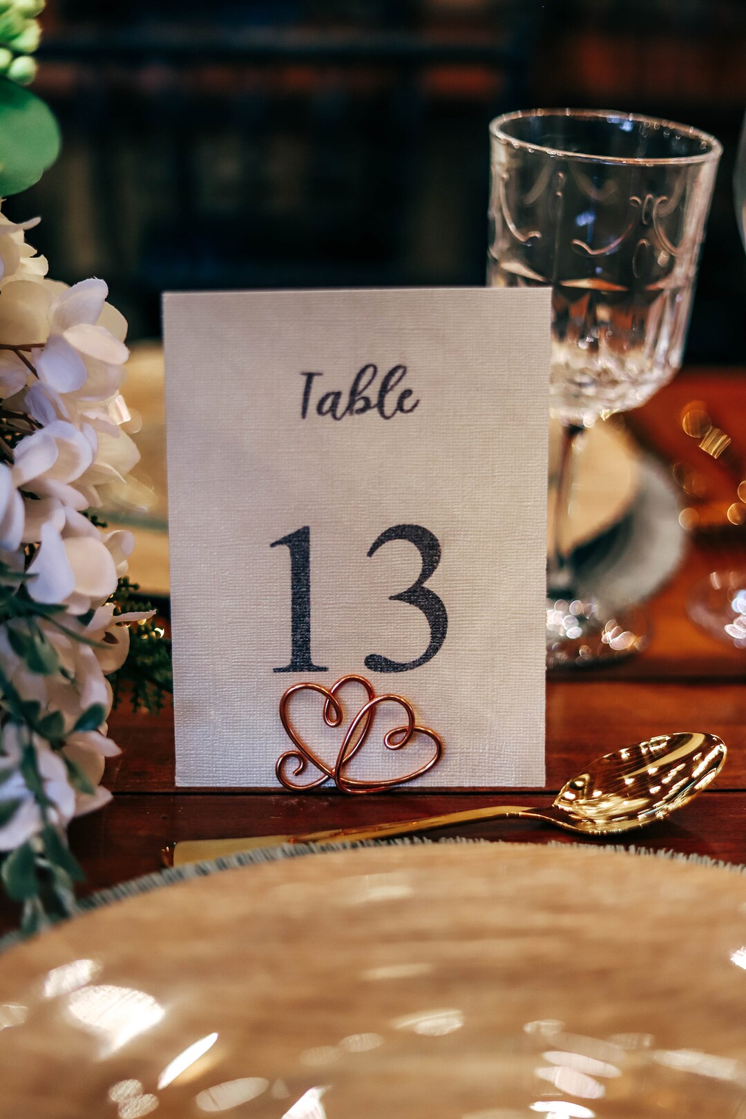 Double Heart Table Number Holders Set of 5 Wire Table Number - Etsy