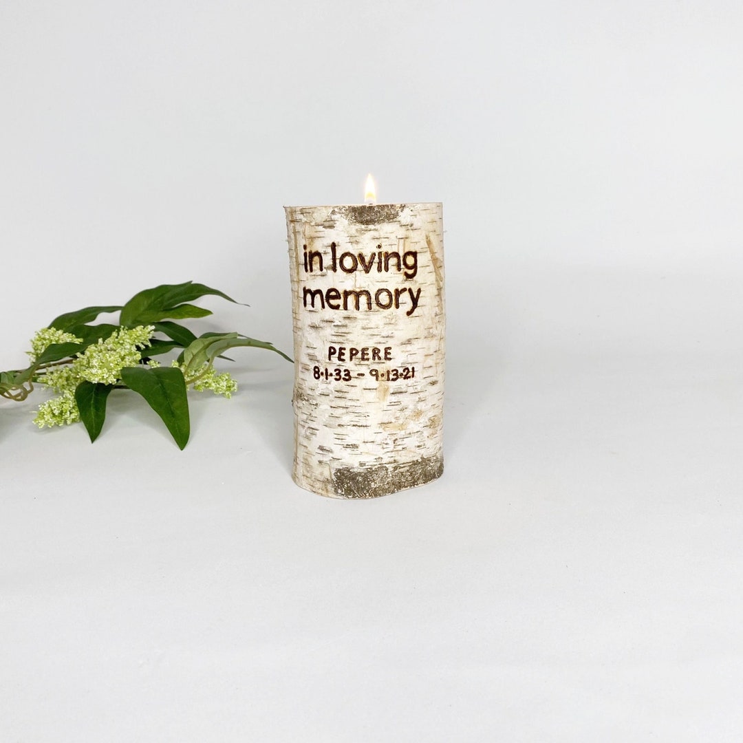 Memorial Candle for Wedding Memorial Table, Handmade Wood Candle ...