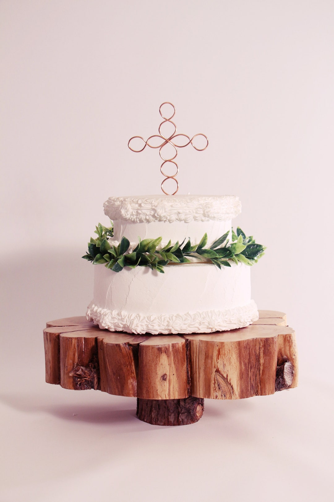 Cross Cake Topper, Rose Gold Swirl Cross Topper, Baptism Toppers, First ...